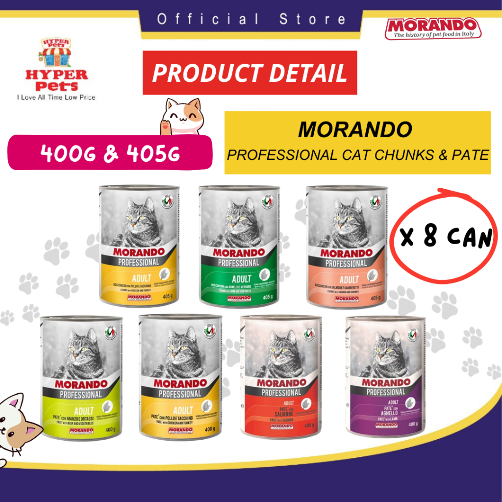 (400g/405g x 8 Can) MORANDO CAN WET FOOD 400g Chunk & 405g Pate l Cat ...