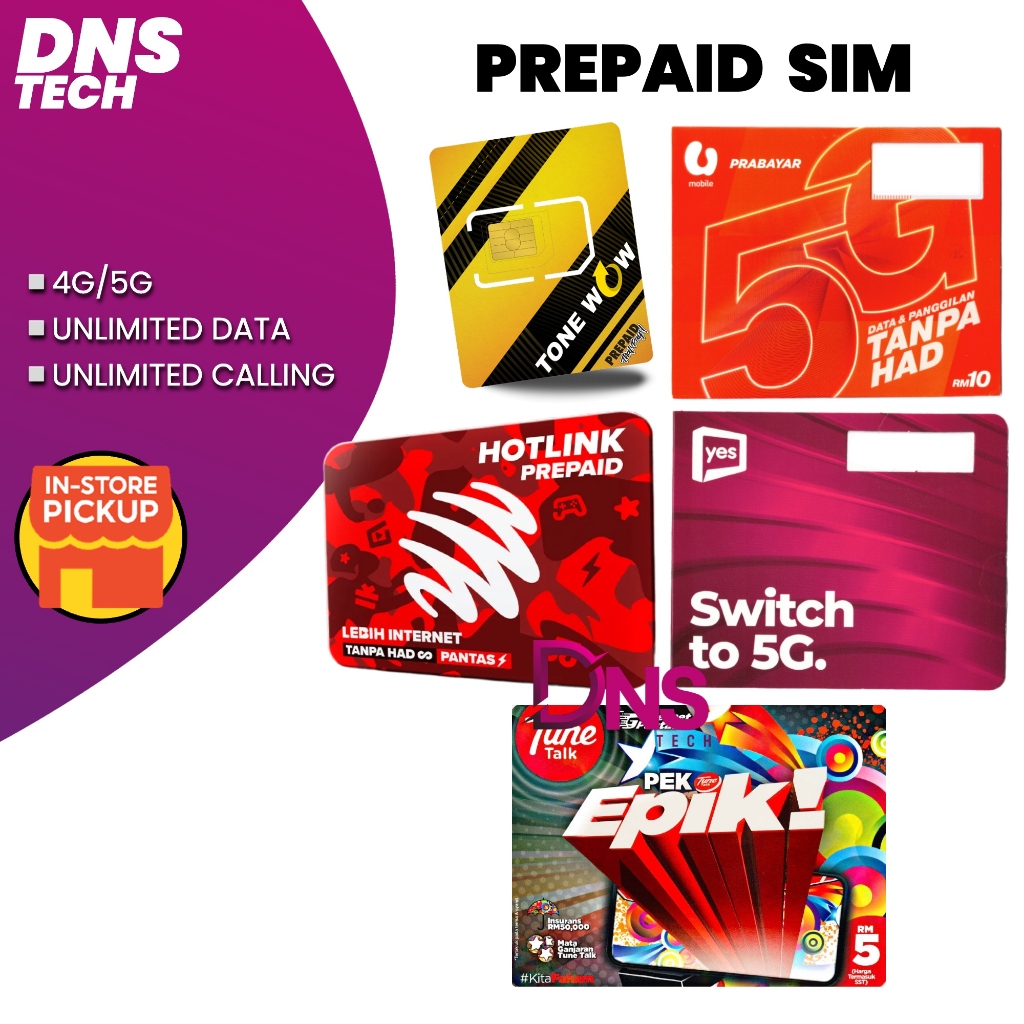 🔥READY STOCK🔥 Prepaid SIM Card Prabayar Sim Kad YES U MOBILE HOTLINK ...