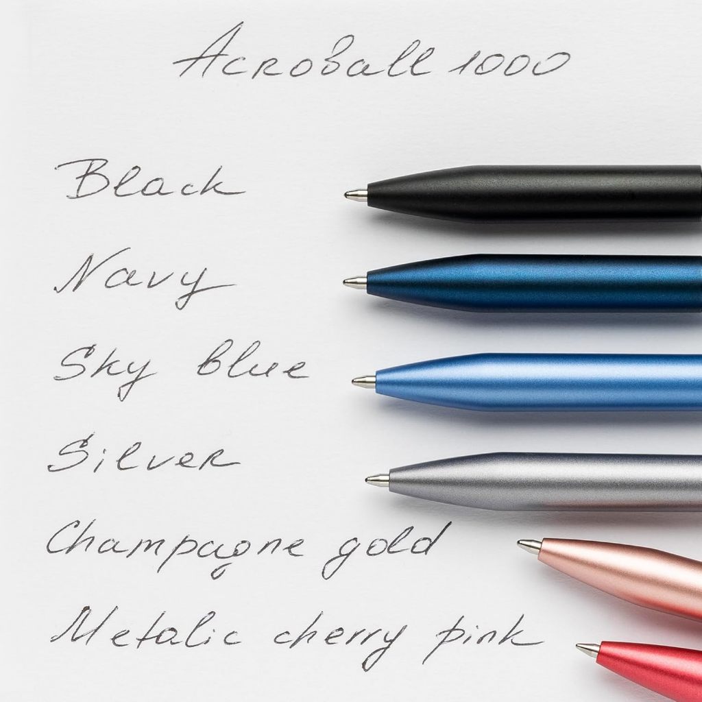 Pilot Acro 1000 is a slim CHAMPAGNE GOLD metal bodied 0.5 Black Ballpen ...