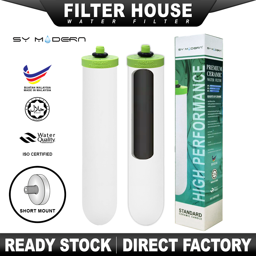 SY MODERN 10" Supercarb Ceramic Filter Candle Replacement - Short Mount ...