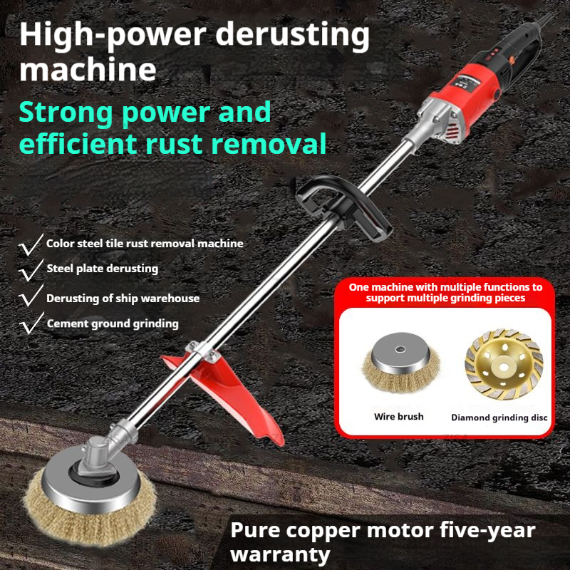 Electric Rust Removal Olishing Machine Steel Pipe Wire Brush Long Pole ...