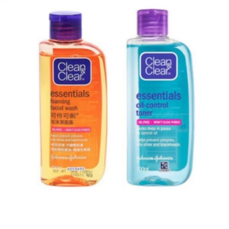 CLEAN & CLEAR 100ml Essentials Foaming Facial Wash | Oil Control Toner ...