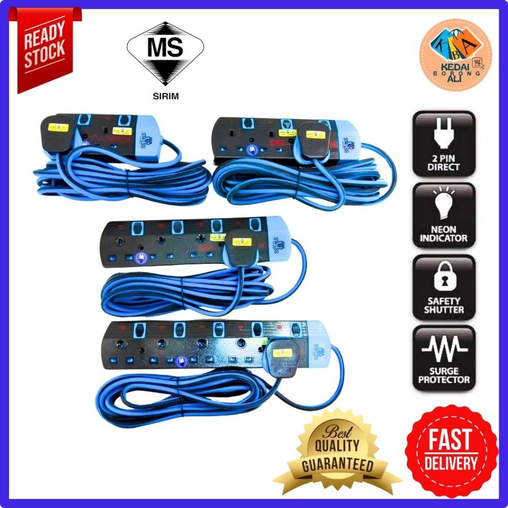 Sirim Extension Trailing Socket 100 Copper Surge Protector 2 Pin Plug 2g 3g 4g 5g 2 5 Meter
