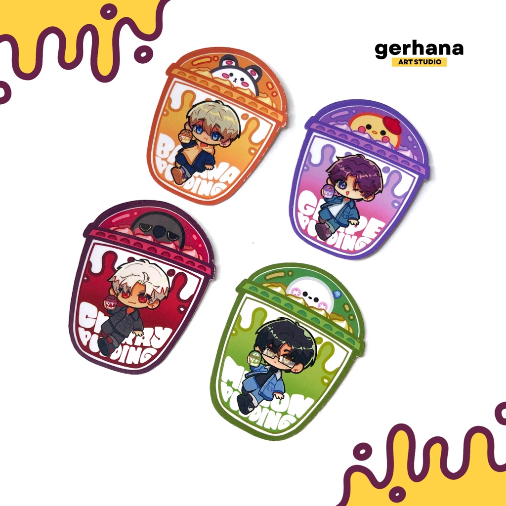 Love and Deepspace Chibi Pudding Sticker | Xavier Rafayel Zayne Sylus ...