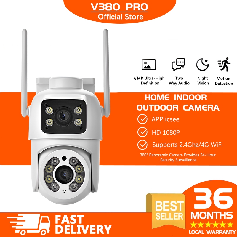 V380 Pro CCTV Camera 6mp Dual Lenss wireless wifi CCTV Full Color Night ...
