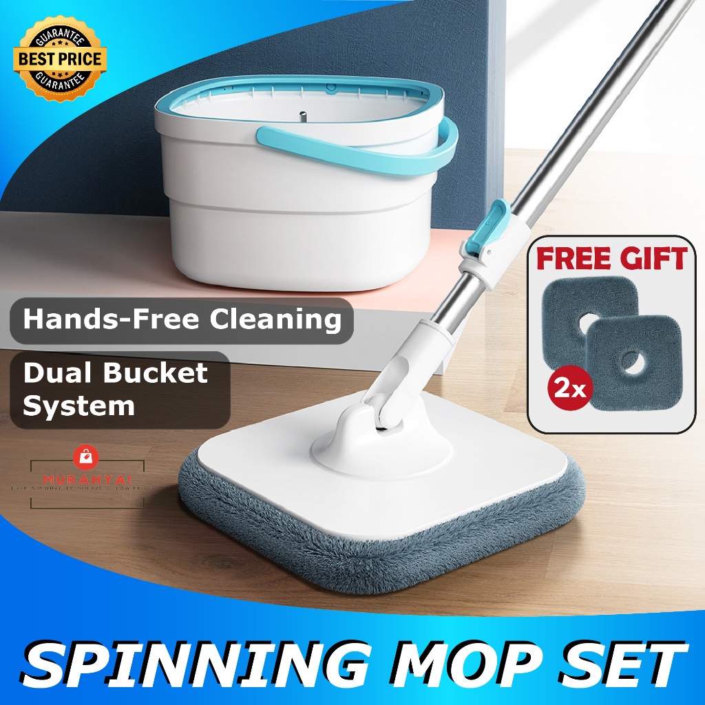 Mop Lantai Spin heavy duty Floor Mop Spinner Mop Set hand free Viral ...