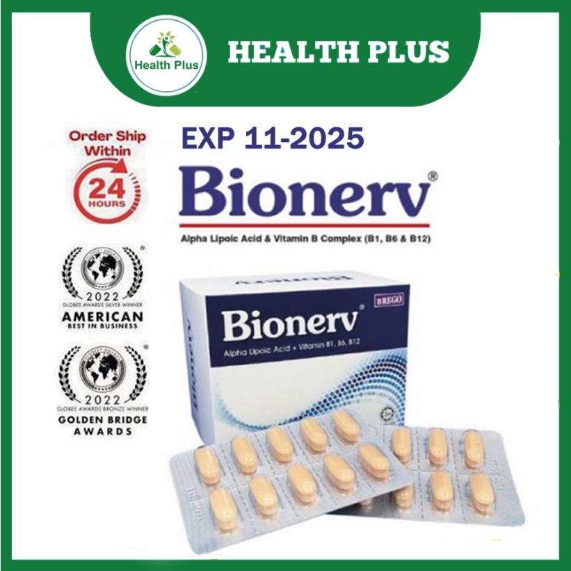 【health plus】Bionerv (Alpha Lipoic Acid + Vitamin B1, B6 & B12) 60’s ...