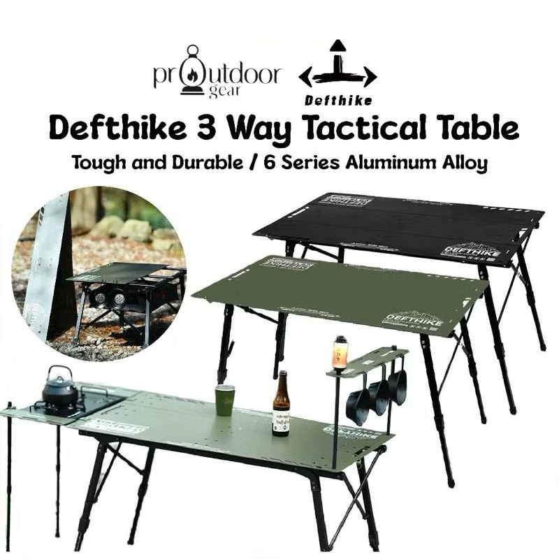 DEFTHIKE 3 Way Tactical Camping Table Folding Table IGT Camping Table ...