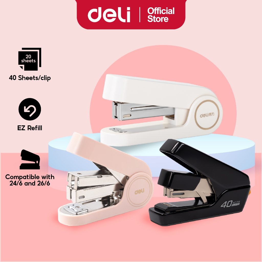 Deli Linfini Effortless Stapler for No.24/6 & 26/6 Bullets Compact ...