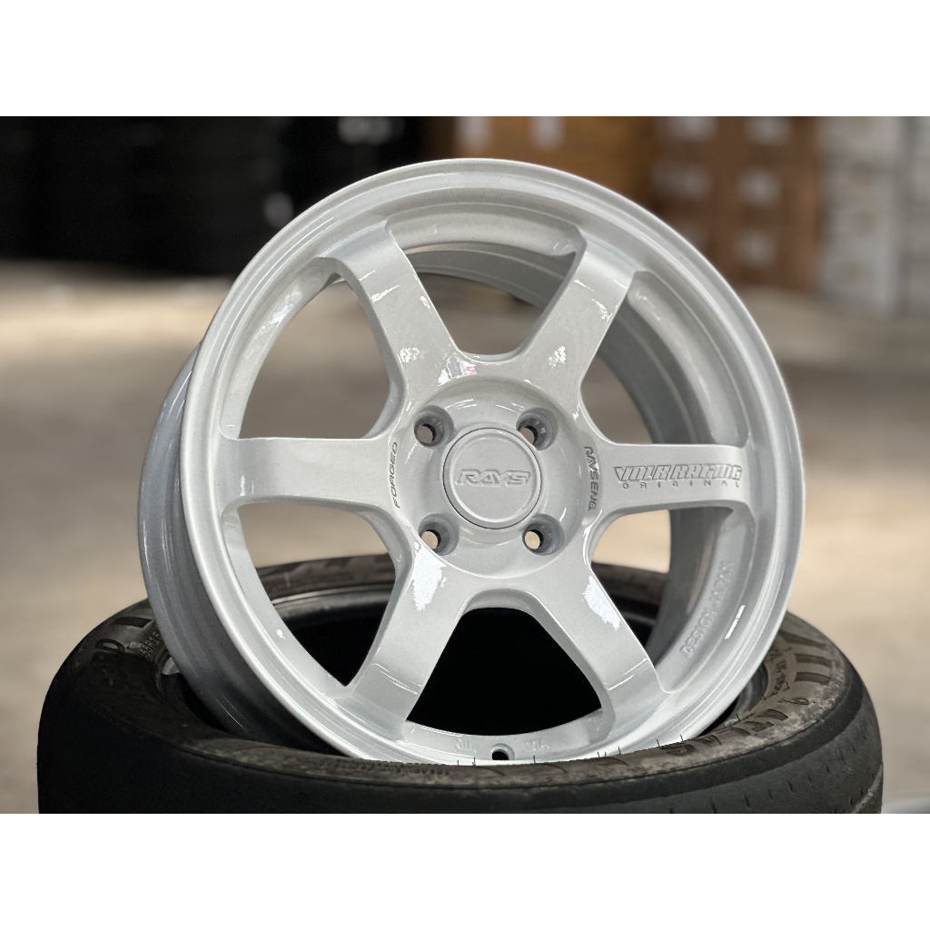 NEW 15X7J AOW TE37 Sonic Rim (set of 4) White 4X100 for City Jazz Vios ...