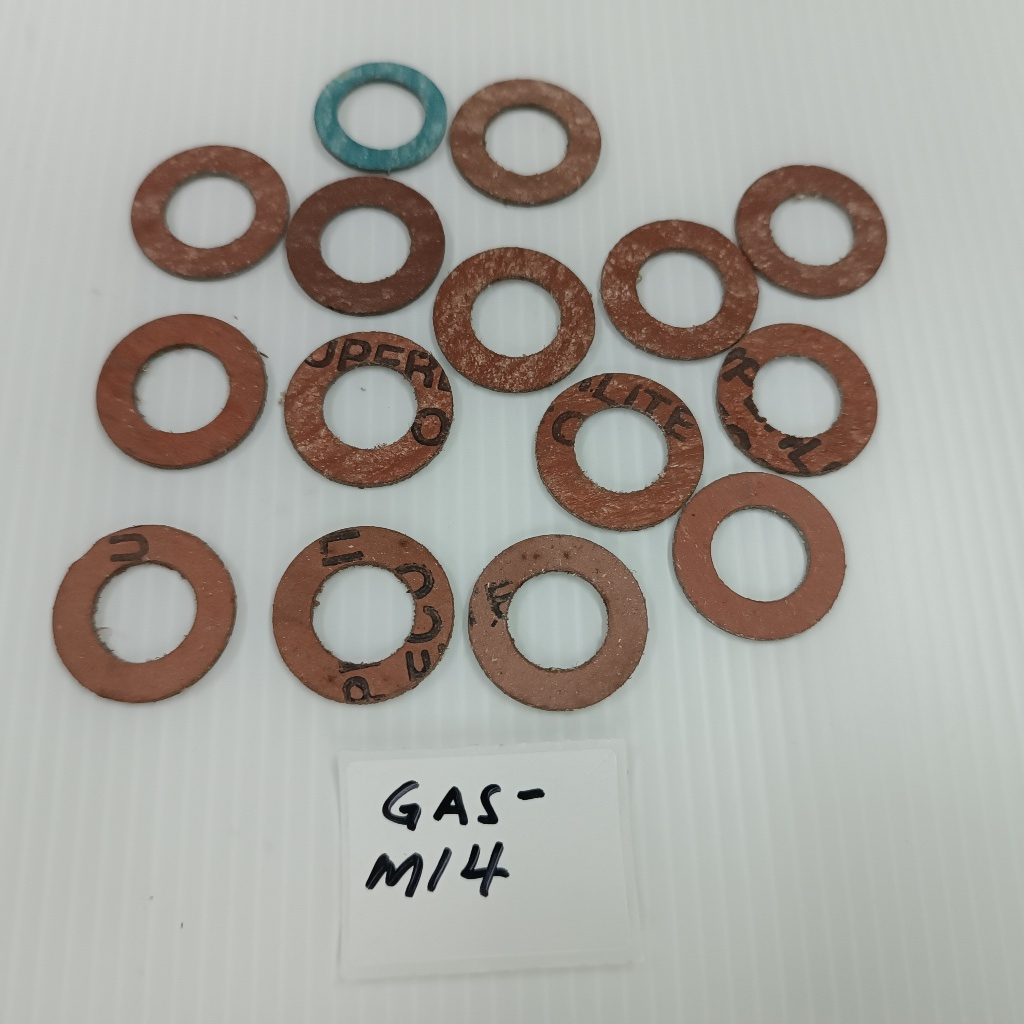 (15PCS GAS-M14) (ID 14mm hole) PAPER OIL DRAIN NUT GASKET WASHERS ...