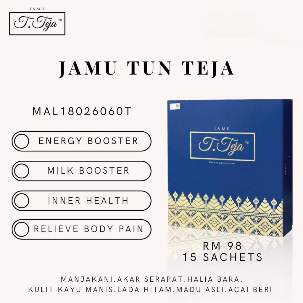 ORIGINAL | JAMU TUN TEJA TRADISIONAL UNTUK WANITA BERPANTANG & PENJAGAAN DALAMAN | Shopee Malaysia
