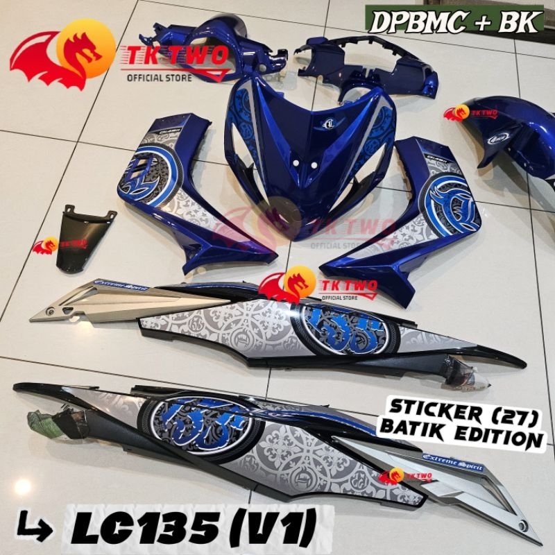 Lc135 cover set Biru Batik Edition Blue with sticker LC V1 LC-135 "TK2 ...