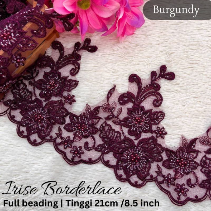 BORDERLACE IRISES SERIES LACE FULL BEADING TINGGI 21CM LACE BAJU KURUNG ...
