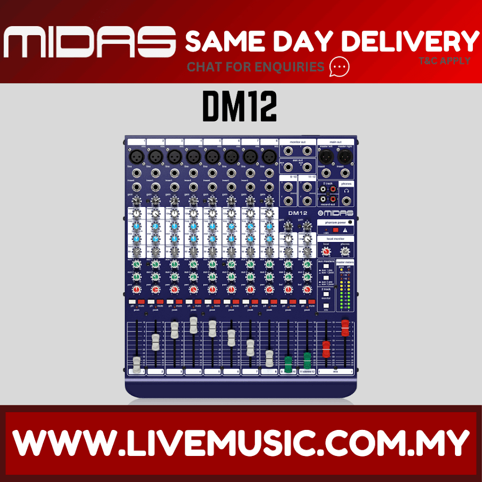 Midas DDA DM12 12-channel Mixer with Midas Microphone Preamplifiers ( DM-12 / DM 12 ) | Shopee ...