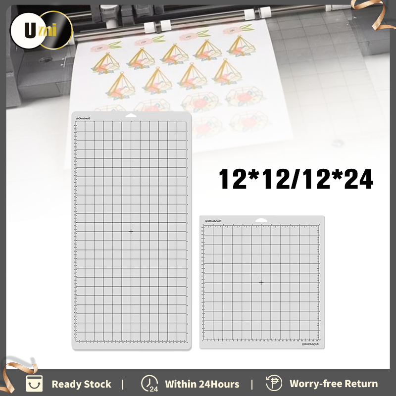12/24" Transparent Cutting Mat with Measuring Grid Standard Adhesive ...