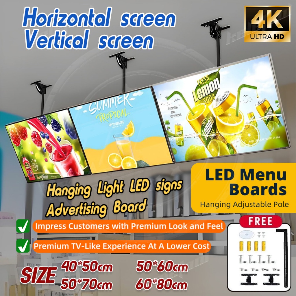 LED menu board Cafe LED Menu Board Wall Mount Lightbox Menu Ultra-Thin ...