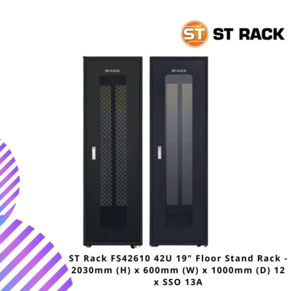 ST Rack FS 42610 42U 19" Floor Stand Rack - 2030mm (H) x 600mm (W) x ...