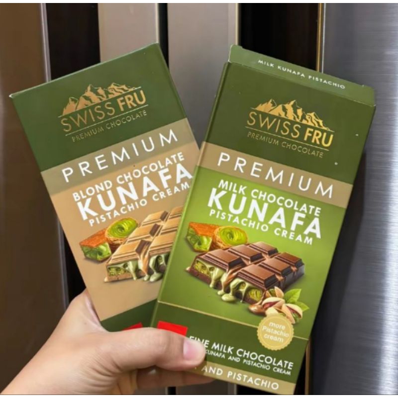 Swiss Fru Premium Milk Chocolate & Blond Chocolate Kunafa Pistachio Cream by Kyoru Store ...