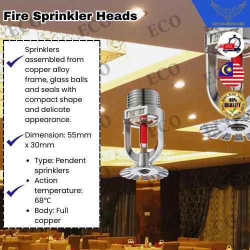 Pendent Temperature Copper Fire Sprinkler Water Heads for Fire ...