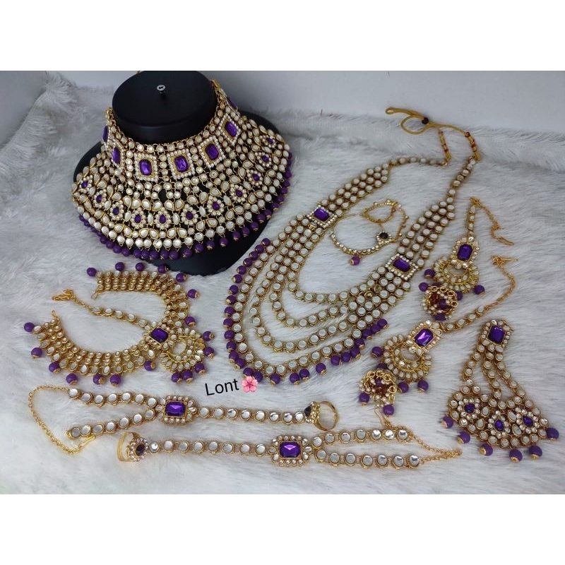 Indian bridal jewellery color dark purple(ready stock) | Shopee Malaysia