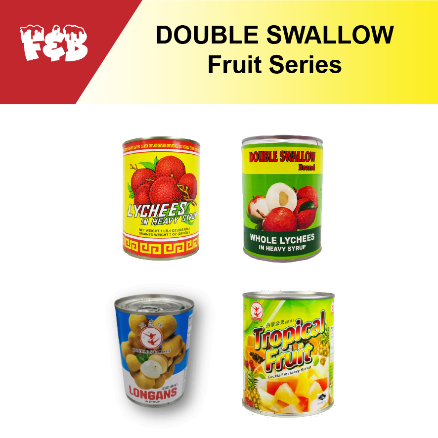 Double Swallow Fruit Series (Lychee 567g / Whole Lychee 567g / Tropical ...