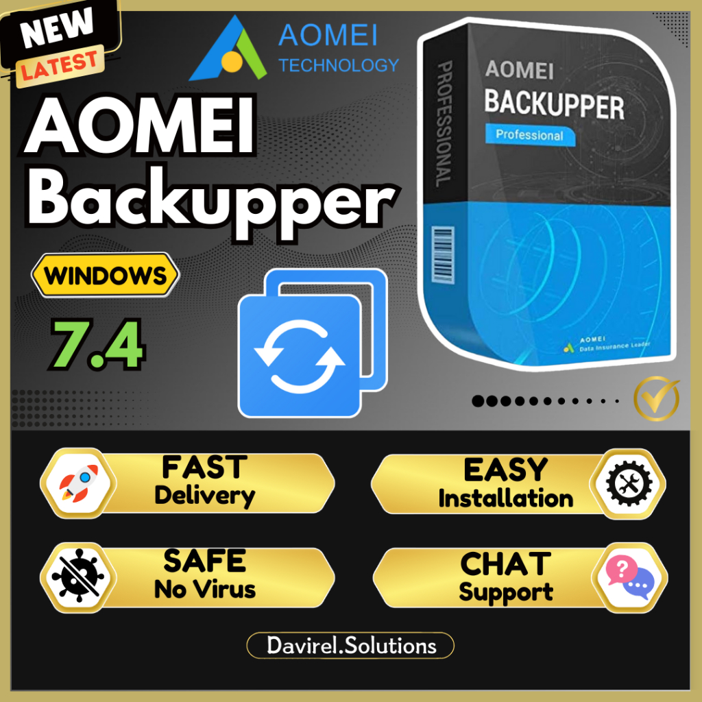 Aomei Backupper Pro | Latest Version 7.4 | Windows | Shopee Malaysia