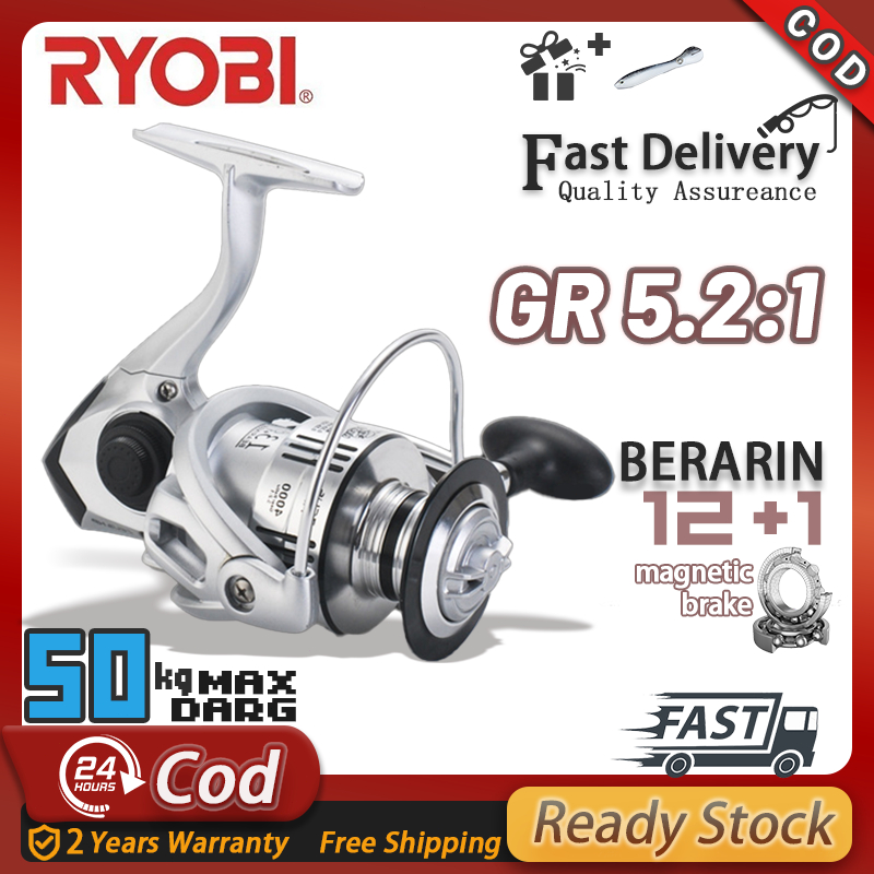 RYOBI Reel Spinning Reel Mesin Pancing Fishing Reel All Metal Double ...