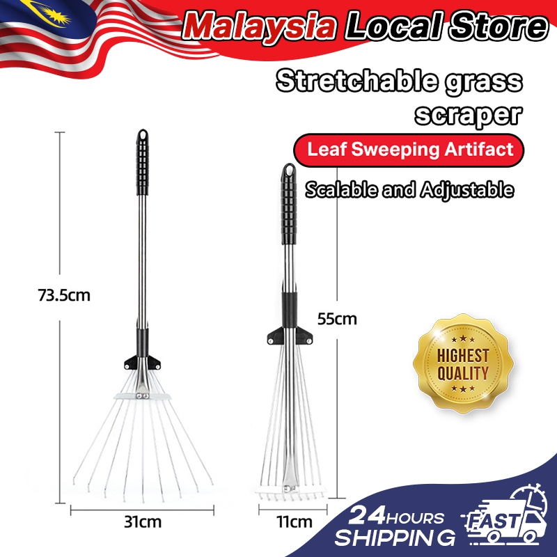 Scalable Iron Rake Grass Rake Garden Steel Leaf Raker Pencakar Rumput ...