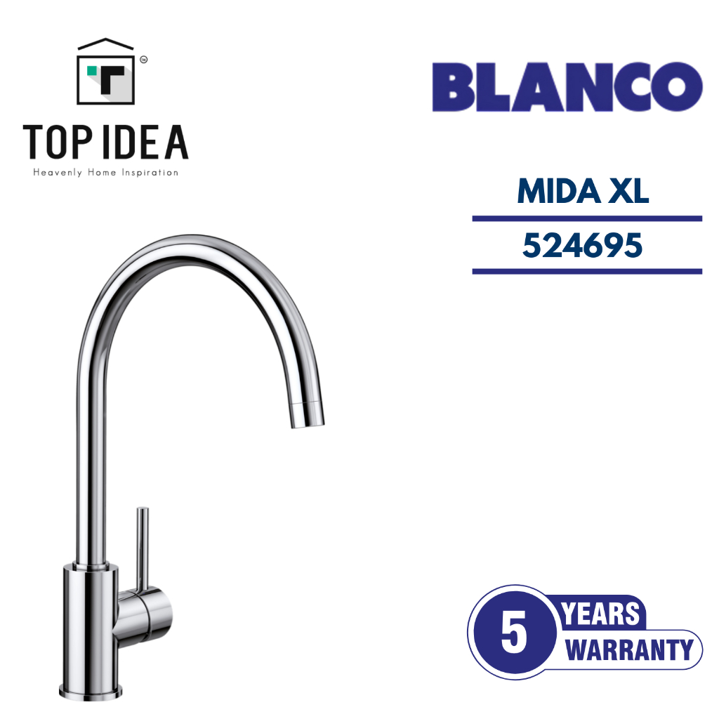 BLANCO MIDA XL Sink Mixer | Galvanic Chrome | Brass | High Pressure | 5 ...