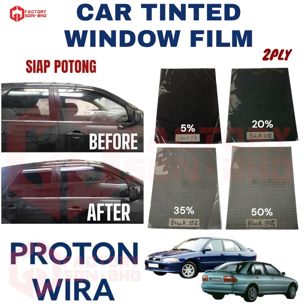 Proton Wira 4 Door Tinted 2PLY UV 99% Hitam(Gelap 05% 20% 35% 5% ) Siap ...