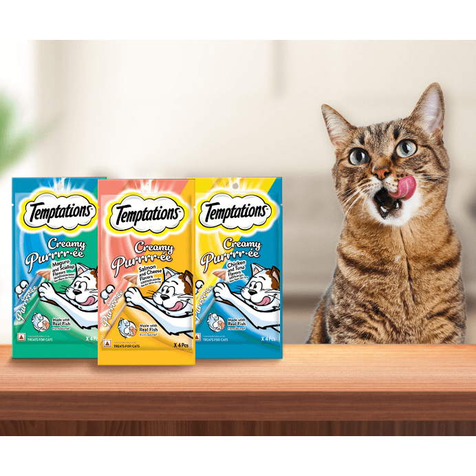Temptations™ Cat Creamy Puree 12gX4pcsv (loose stick) / Cat Treat ...