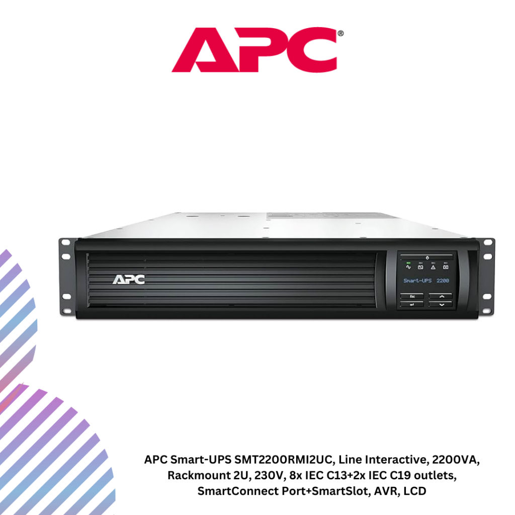 APC Smart-UPS SMT2200RMI2UC, Line Interactive, 2200VA, Rackmount 2U, 230V, 8x IEC C13+2x IEC C19 ...
