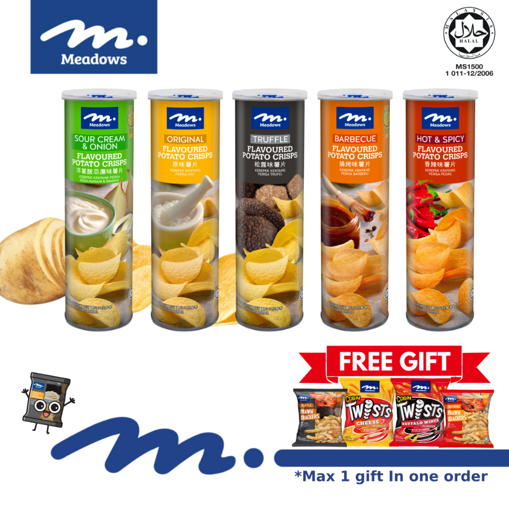 [Free 1 pack snack] Meadows Potato Crisps Chips 130g - Truffle ...