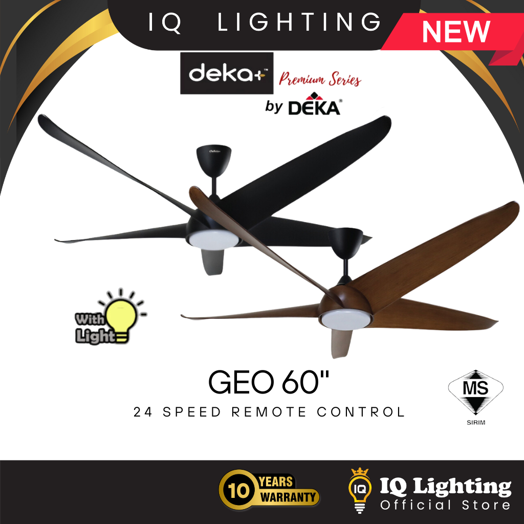🔥2024 NEW🔥 DEKA+ GEO 60'' 5 Blades DC Motor Ceiling Fan 24 Speeds ...