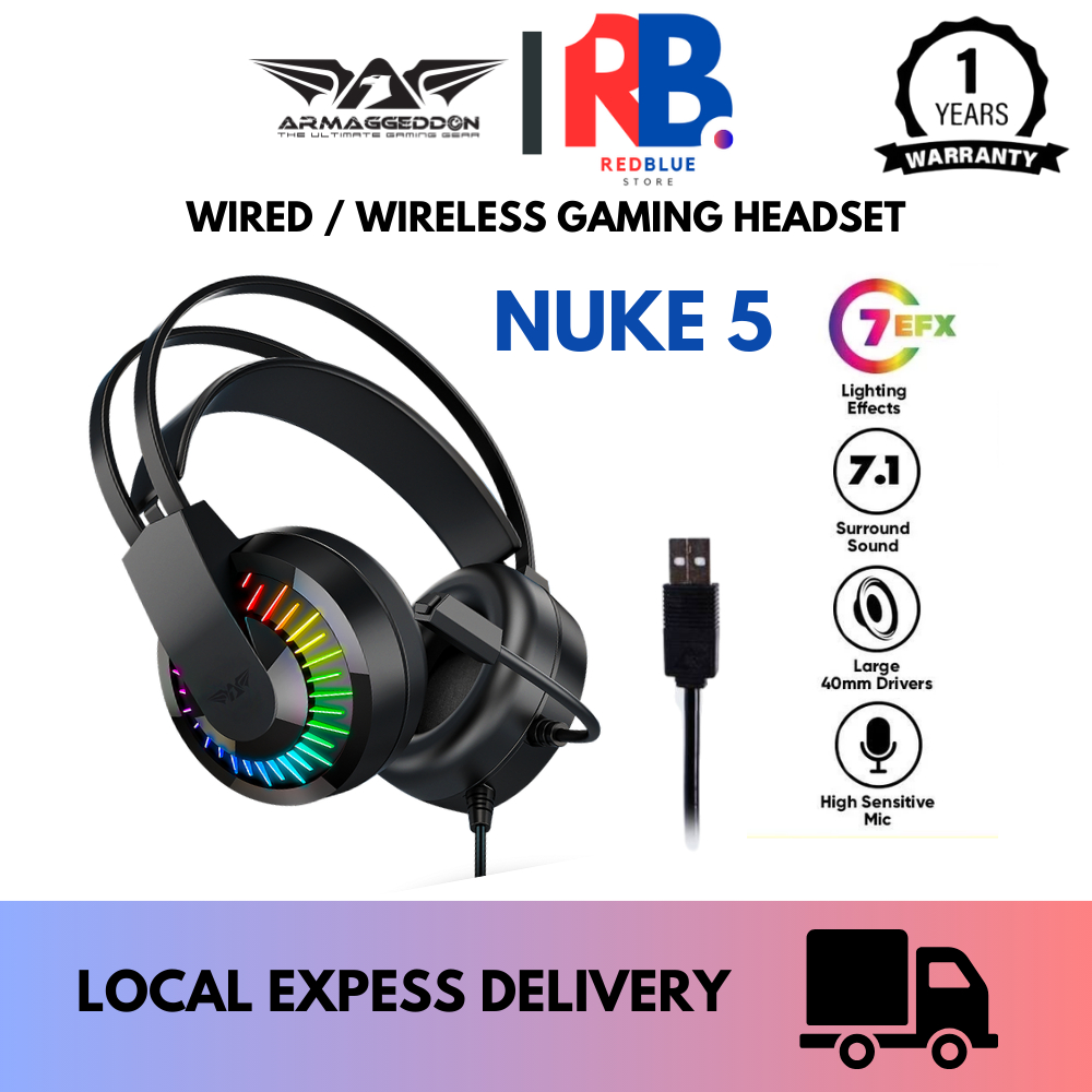 Armaggeddon Nuke 5 Gaming Headphone | Virtual 7.1 | Shopee Malaysia