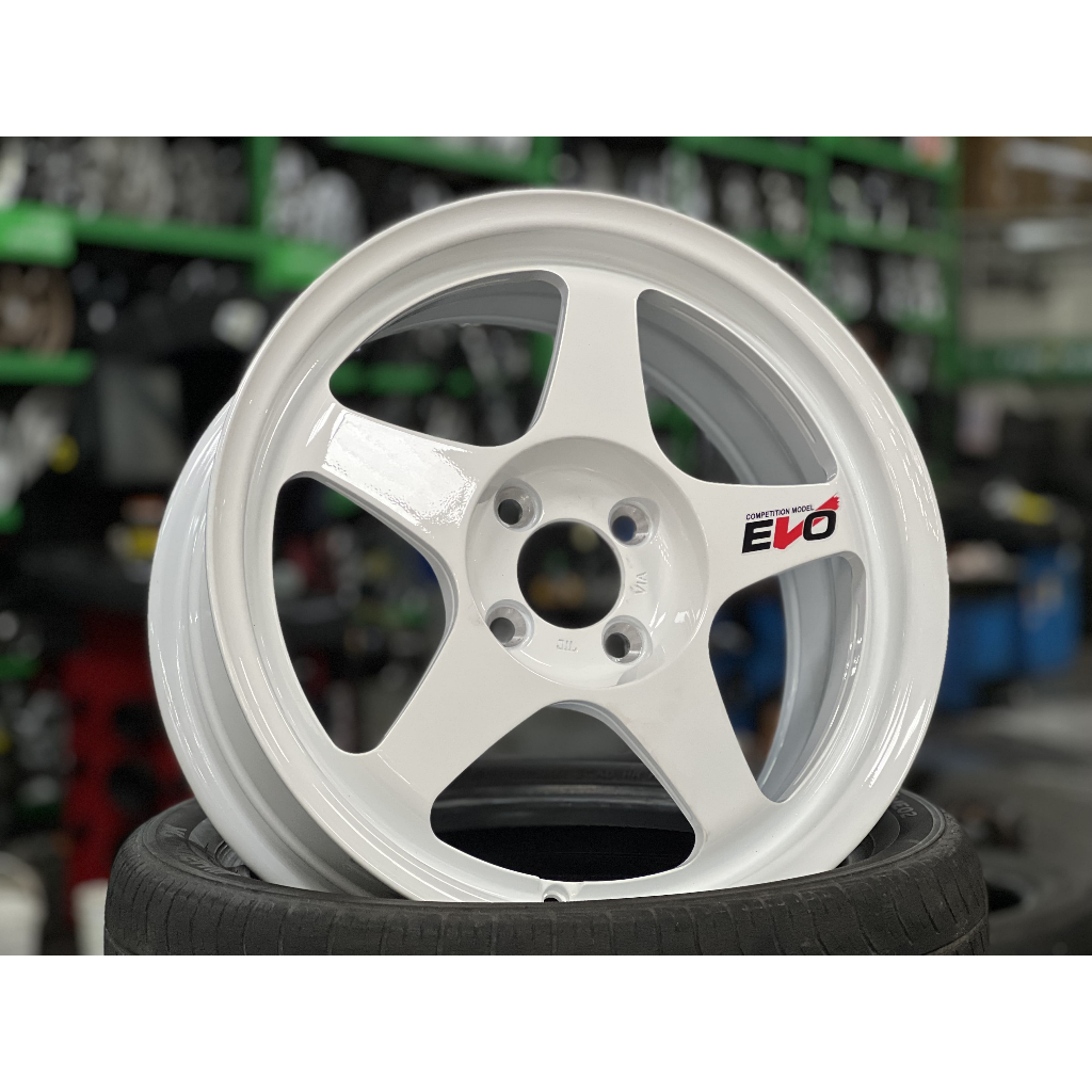 NEW 16X7J AOW Evo Regamaster Rim (set of 4) White 4X100 for City Jazz Vios Yaris Myvi Mazda 2 ...