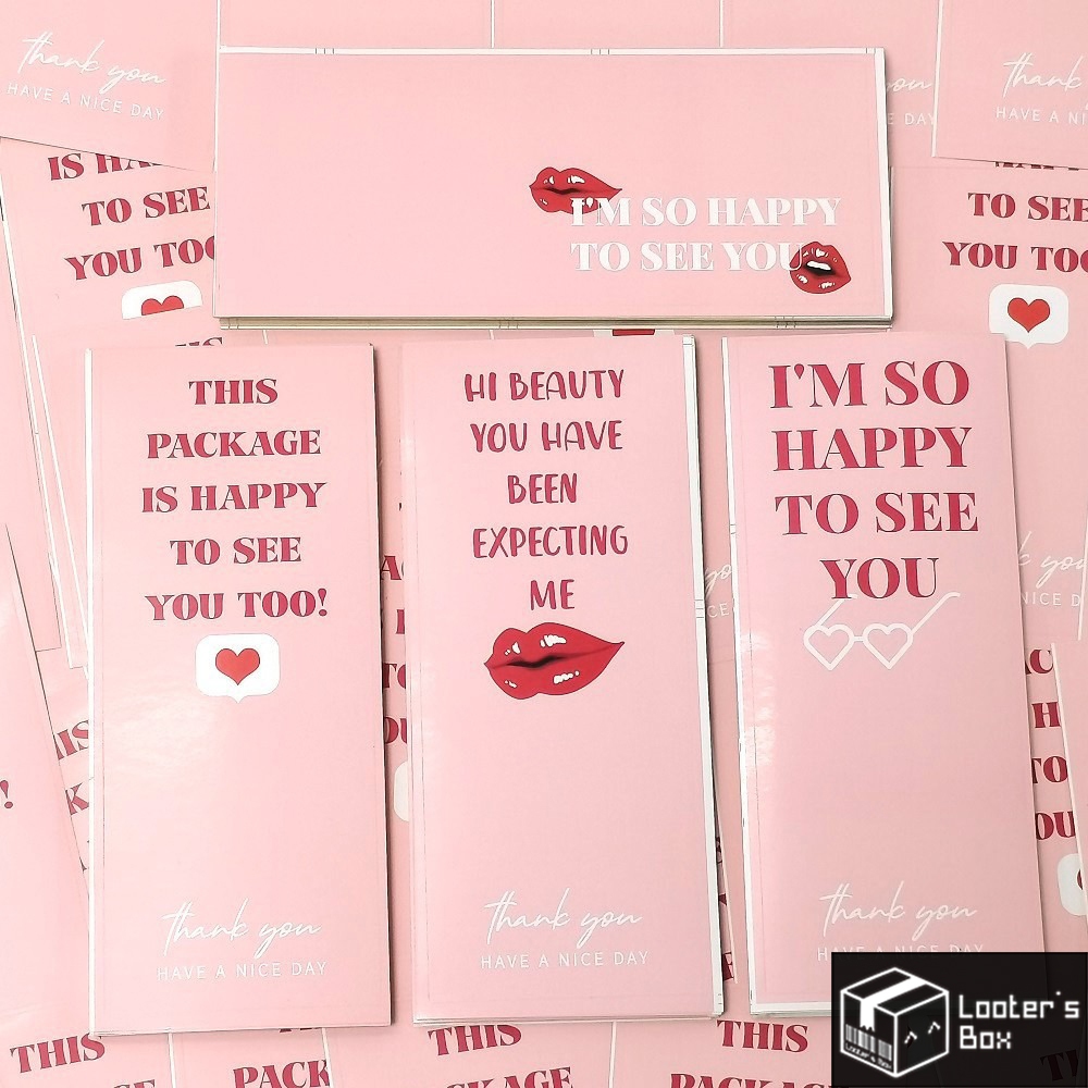 [CLEARANCE] 2 Pcs Thank You Long Sticker for Sealing Box Packaging ...
