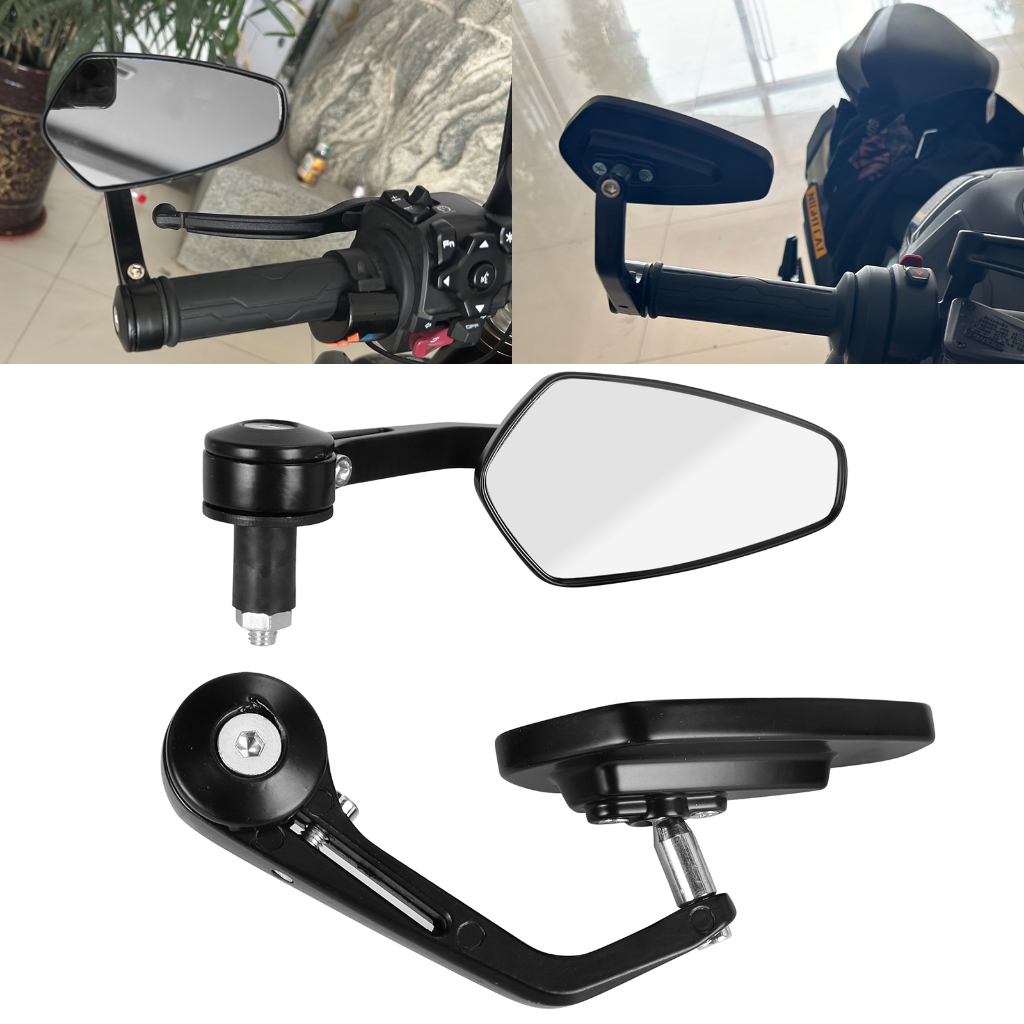 Side Mirror Motorcycle 7/8 Handle Bar End Mirror Rear View Motor Mirror ...