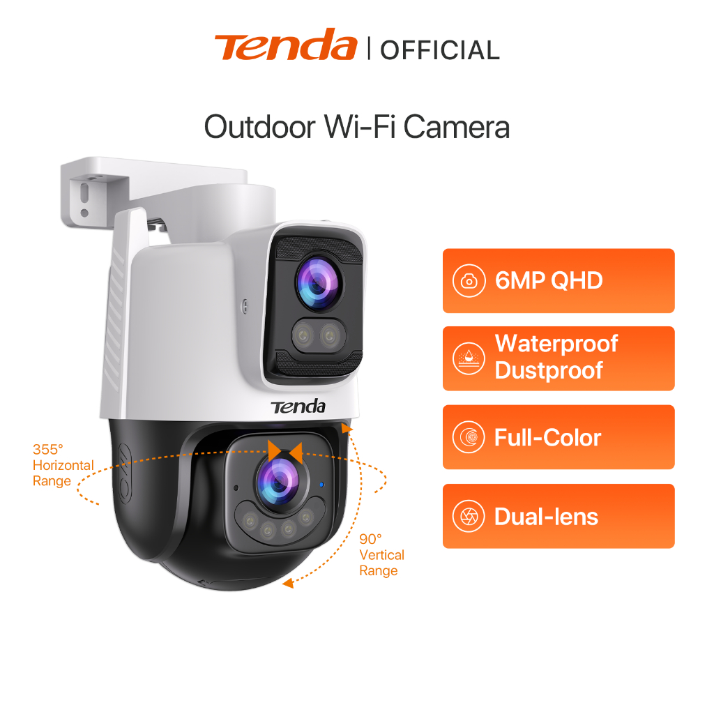 Tenda RH9 CCTV wireless wifi outdoor 360 Camera Waterproof 6MP Dual ...