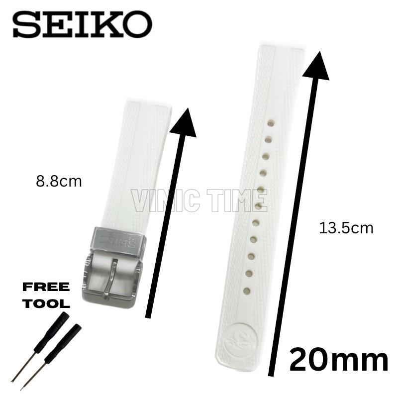 (Original) Seiko Prospex White Silicone Strap for SPB473J1 (20mm ...