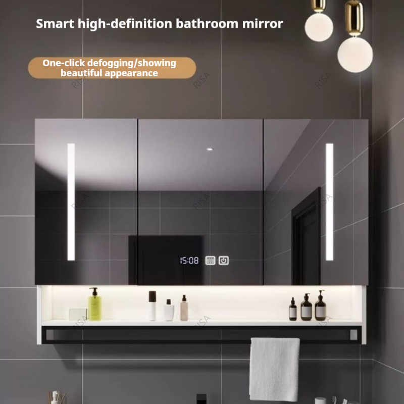Smart Bathroom Mirror Cabinet Wall Mounted With Backlight Anti Fog ...