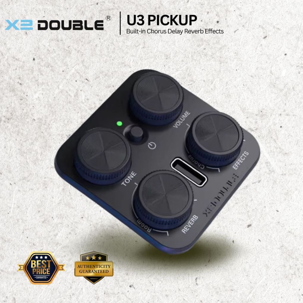 X2 DOUBLE U3 Resonance Pickup for Ukulele with Built-in Chorus Delay ...