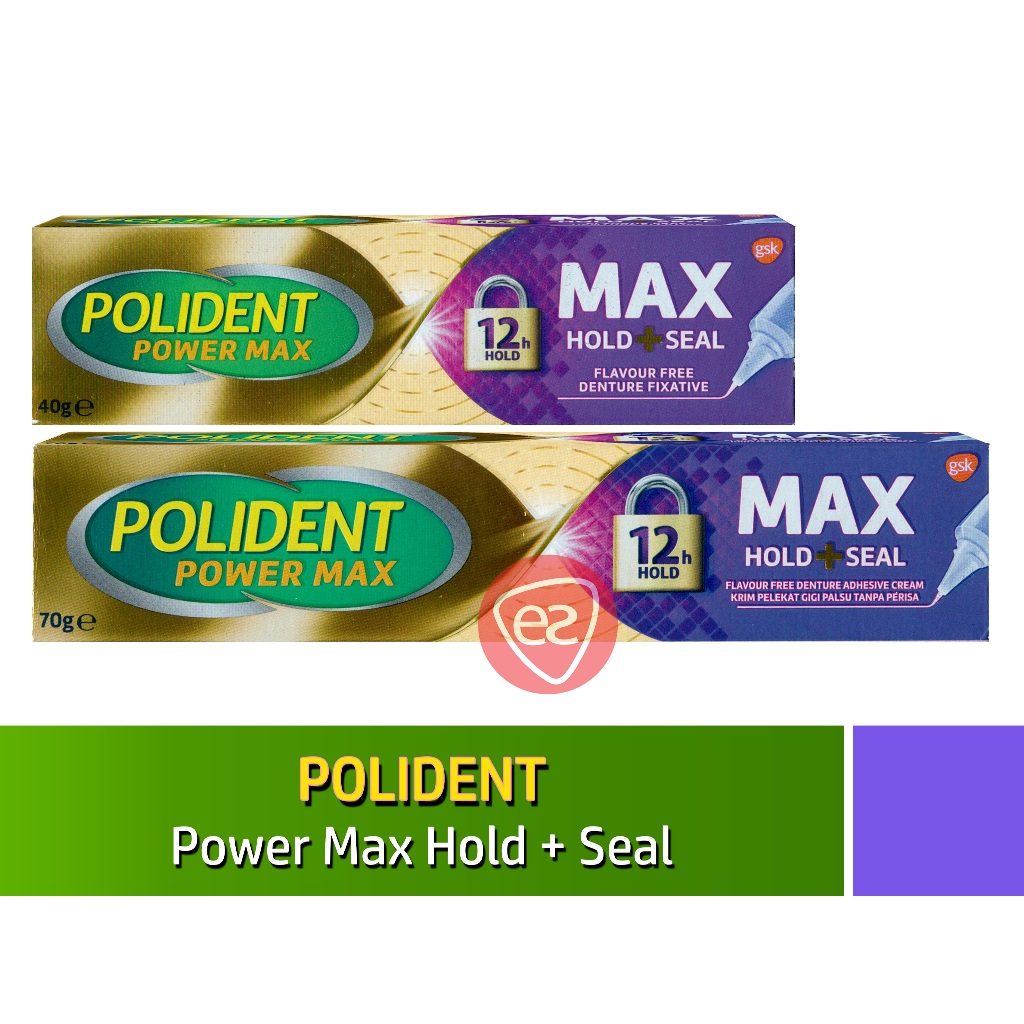 Polident Power Max Hold + Seal Denture Adhesive Cream (40g / 70g ...