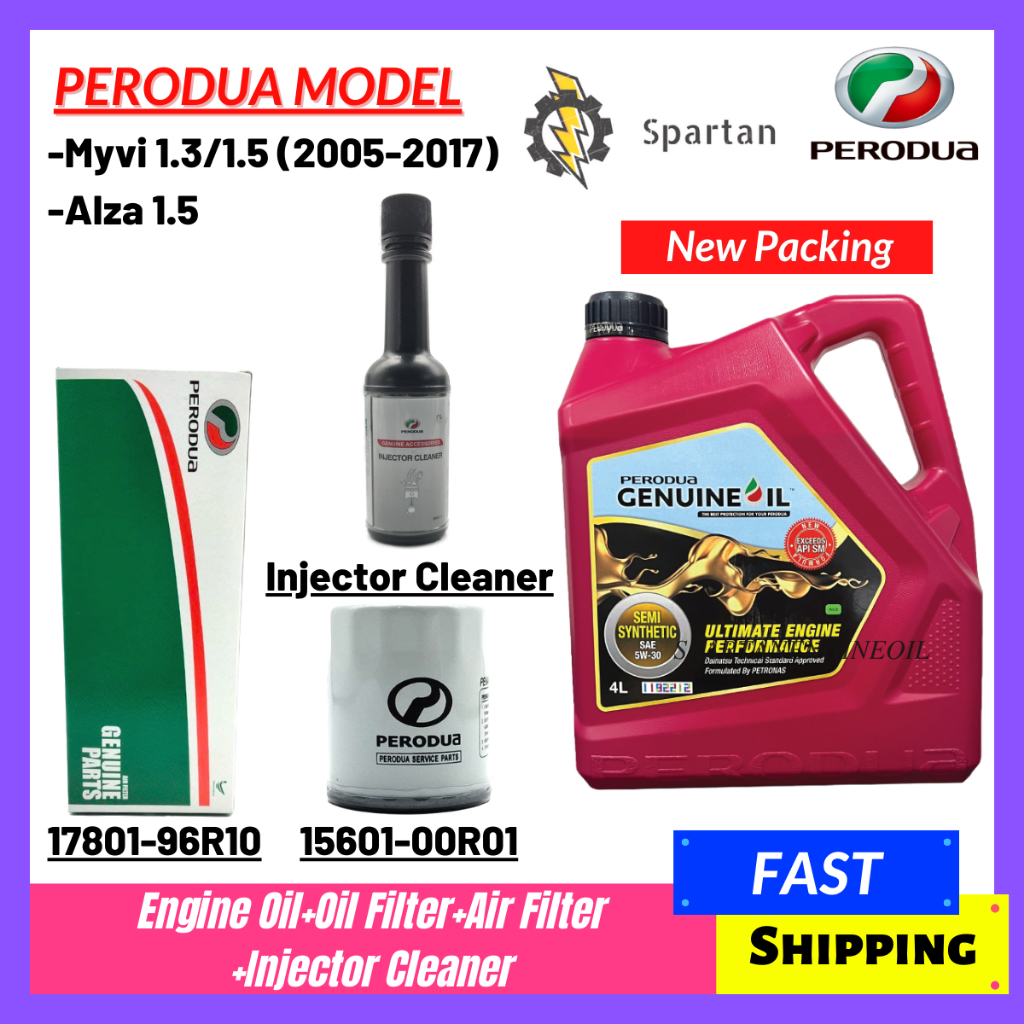 ( NEW ) Perodua 5W30 Semi Synthetic Engine Oil ( 4L ) With Oil Filter ...