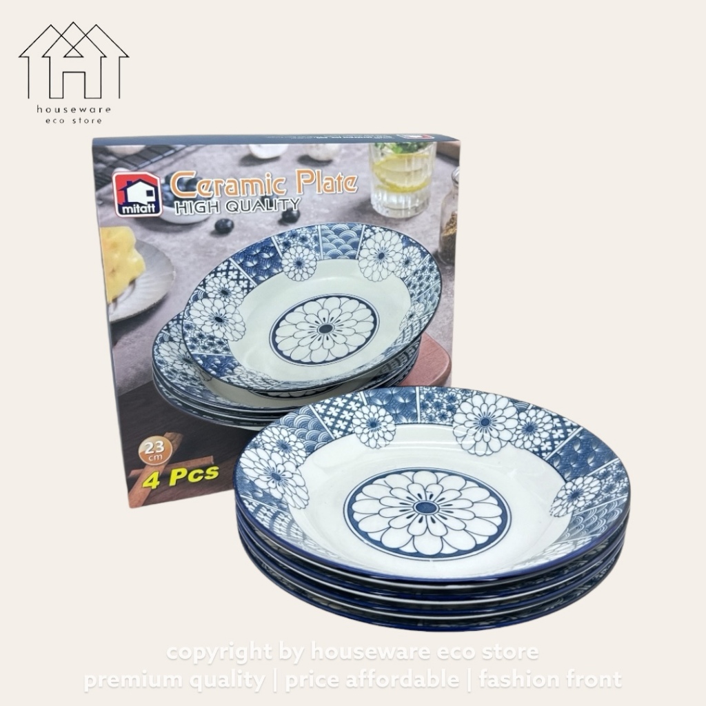23cm Ceramic Deep Plate Rice Plate Dinner Plate Porcelain Plate Fruit ...