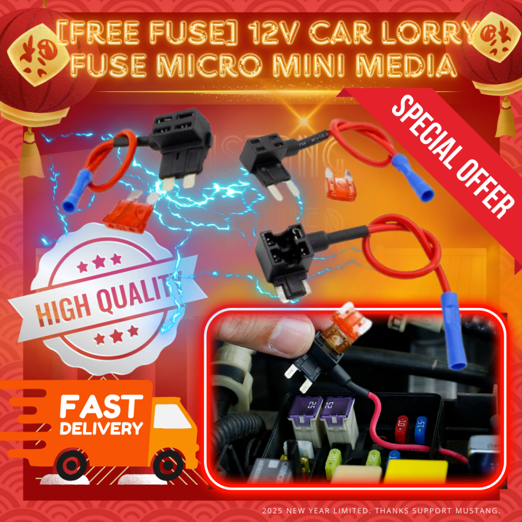 [FREE FUSE] 12V Car Lorry Fuse Micro Mini Media Standard Tap Holder ...