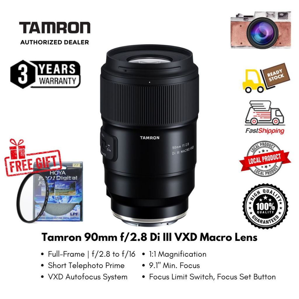 Tamron 90mm f/2.8 Di III VXD Macro Lens For Sony E & Nikon Z ( 3 Year Warranty ) | Shopee Malaysia