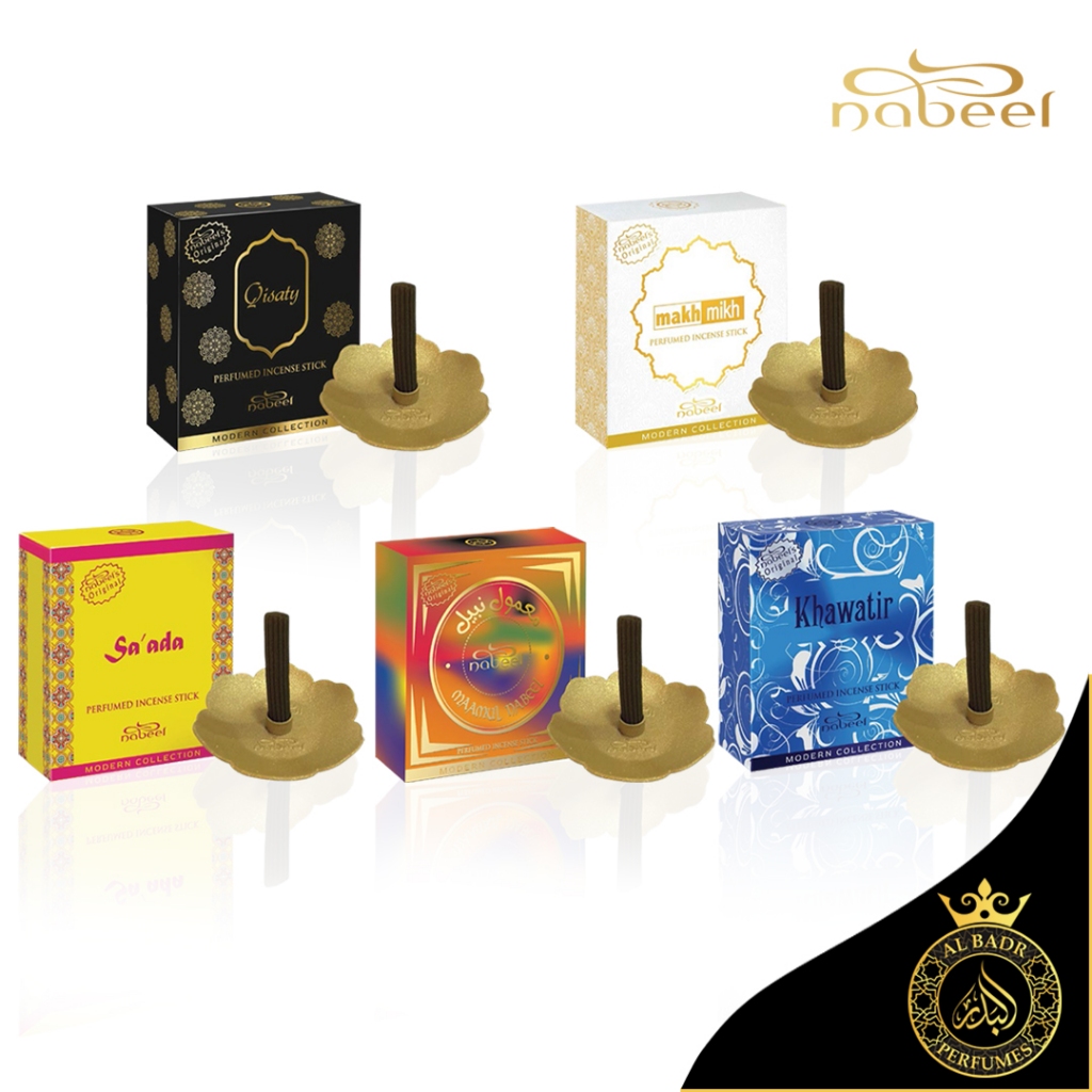 Nabeel Perfumed Incense Stick 50grm Includes Free Stick Holder - Qisaty, Sa'ada, Makh Mikh ...