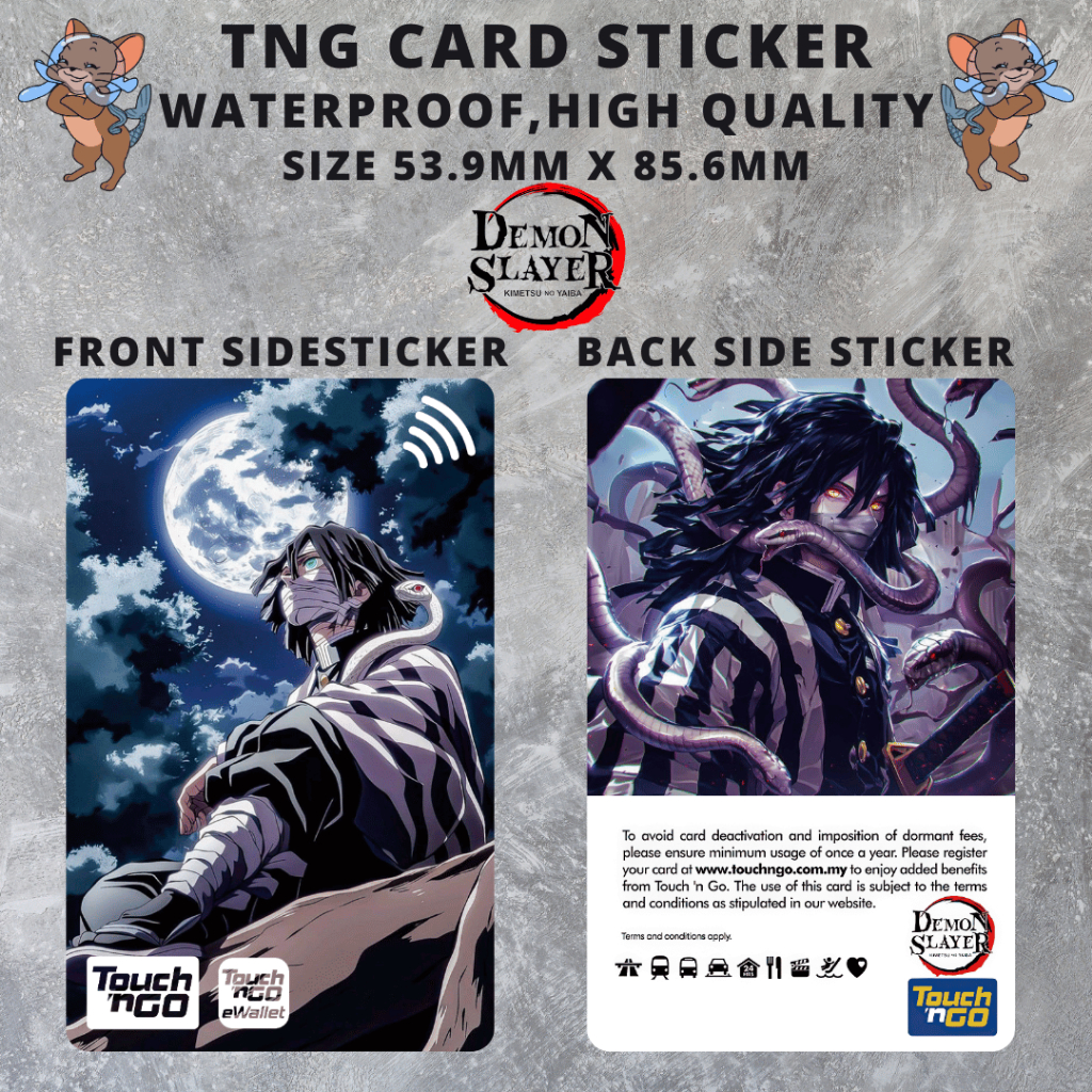 Demon Slayer Obanai Iguro - Card Sticker/Touch n Go Card Sticker Cover ...